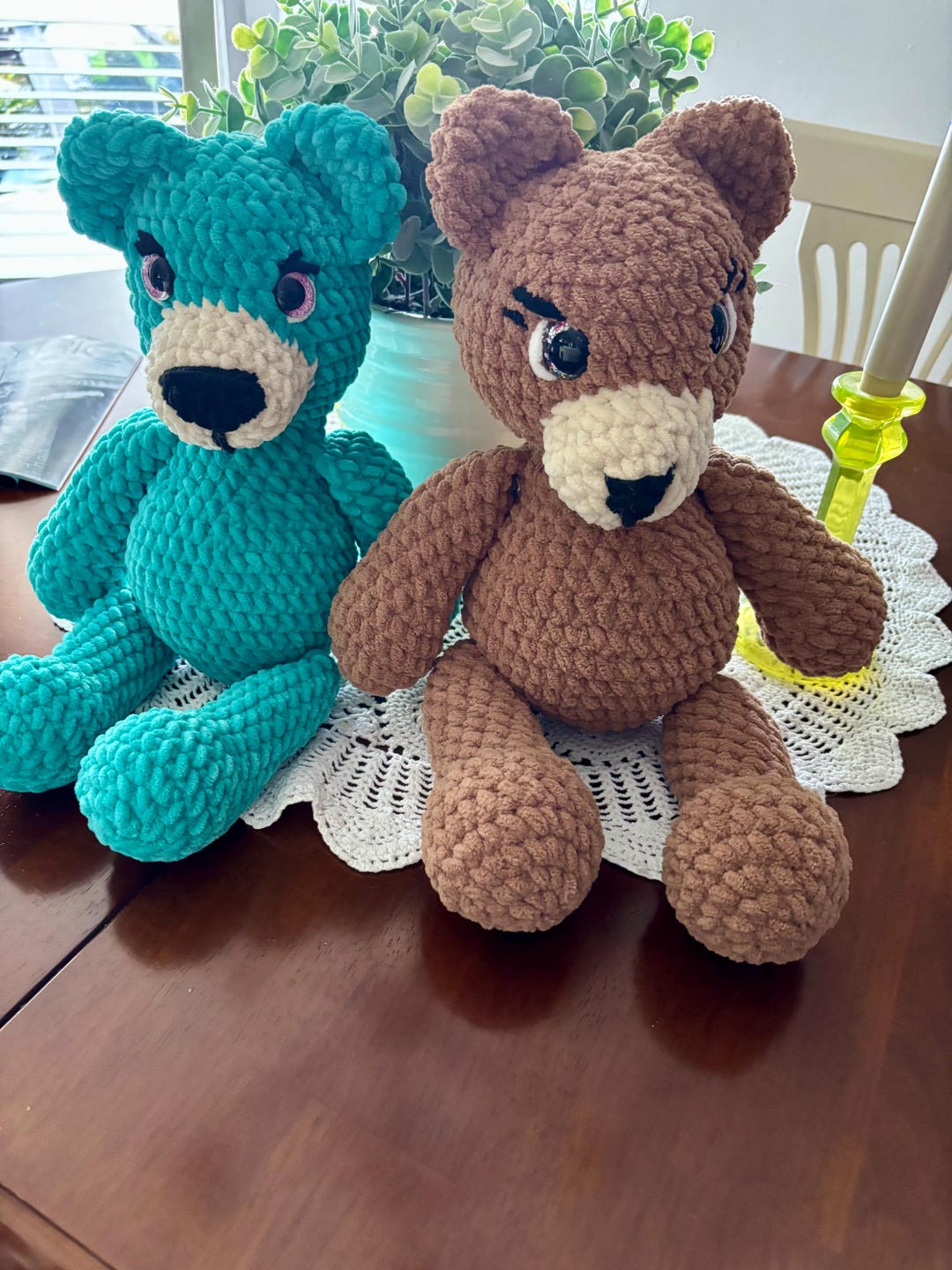 Teddy Bears Turquoise and Brown - Etsy