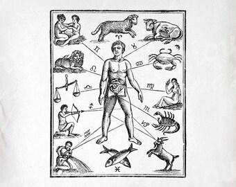 Antique Zodiac Print - Etsy
