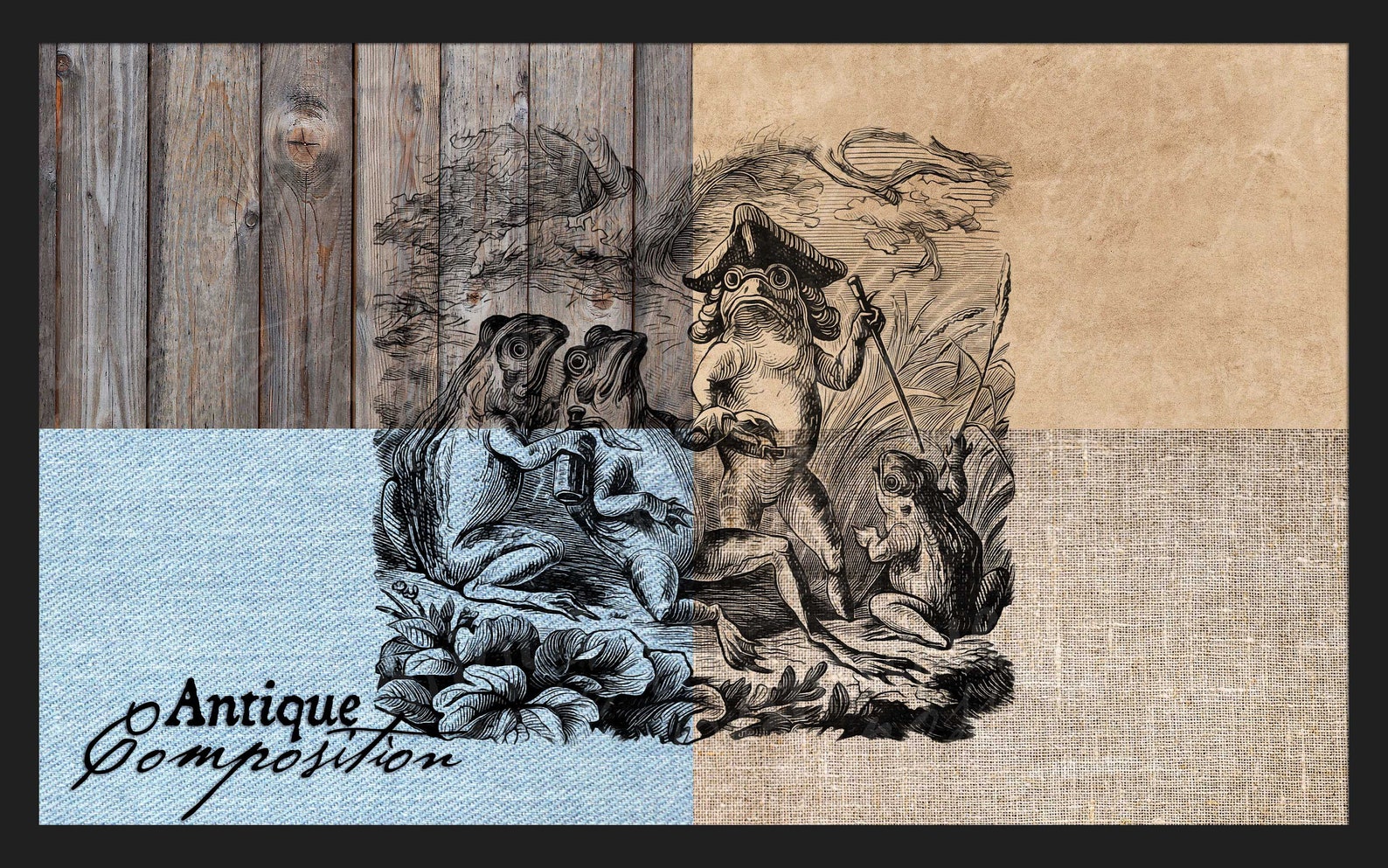 Frog Clip Art - Vintage Frog Printable - Tricorn Colonial Frog ...