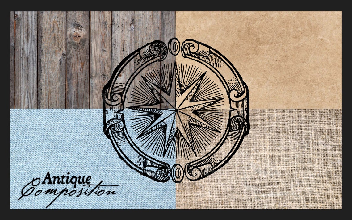 Celestial Clip Art - Vintage Star Printable - 9 Point Star Sublimation ...