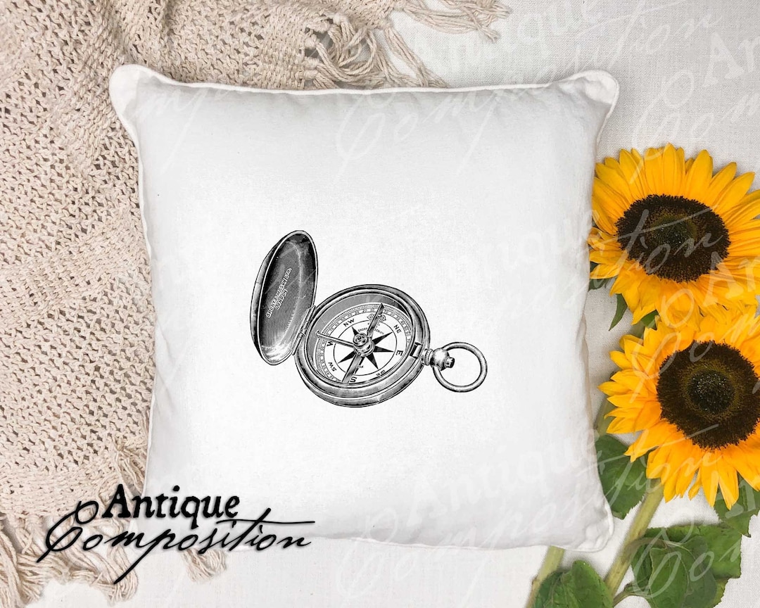 Vintage Compass Clip Art - Compass Printable - Navigation Sublimation ...
