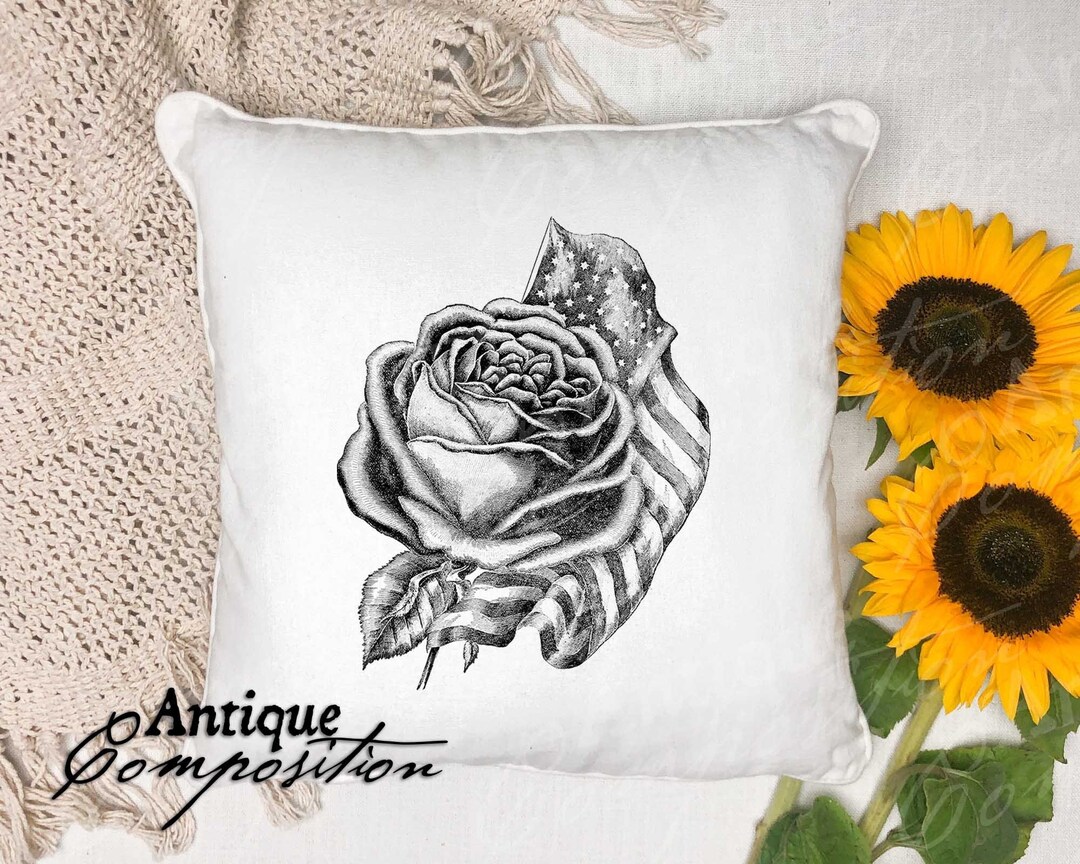 Rose Clip Art - Vintage Rose Printable - American Rose Sublimation ...