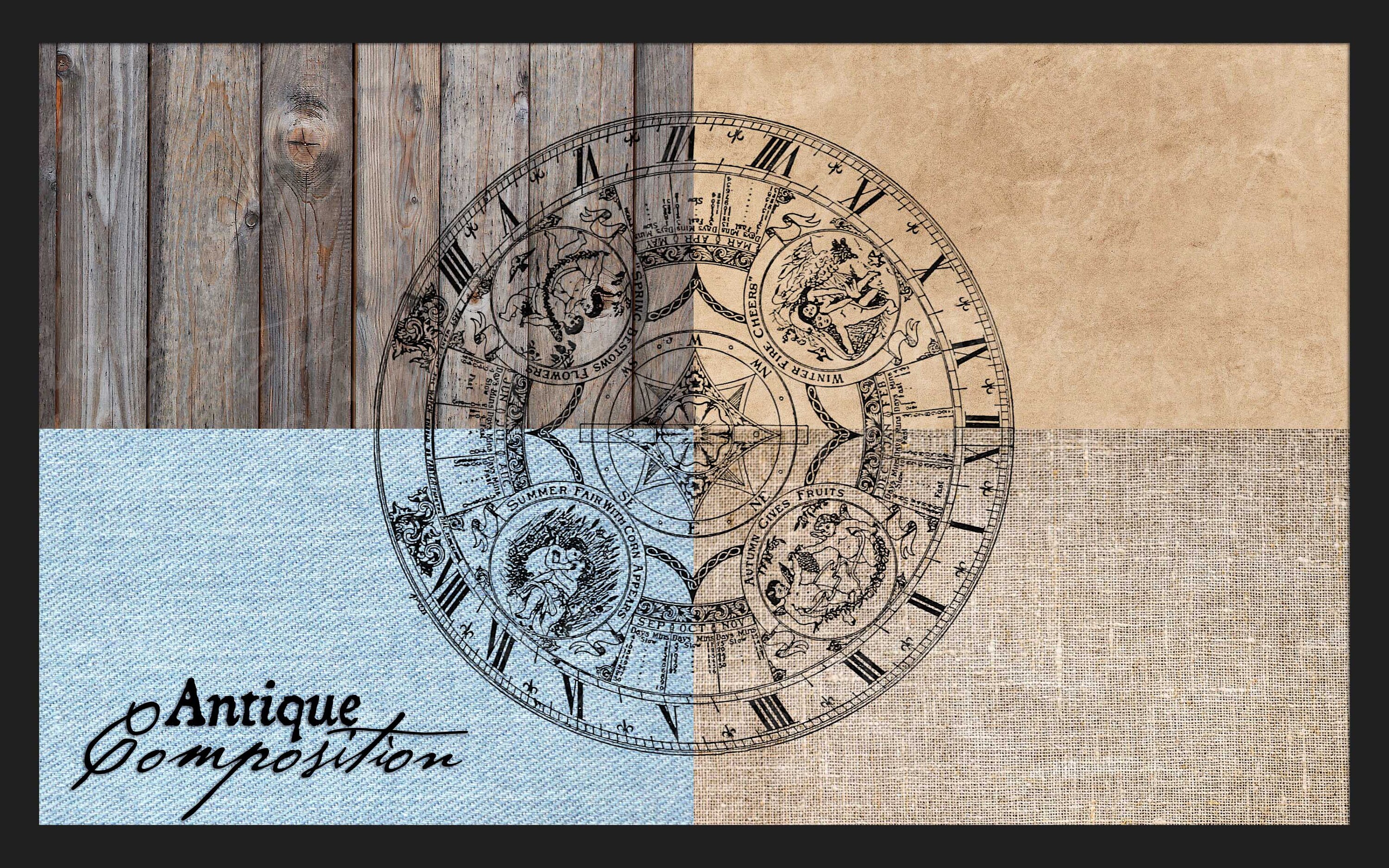 Sundial Clip Art - Vintage Seasons Printable - Season Sundial ...