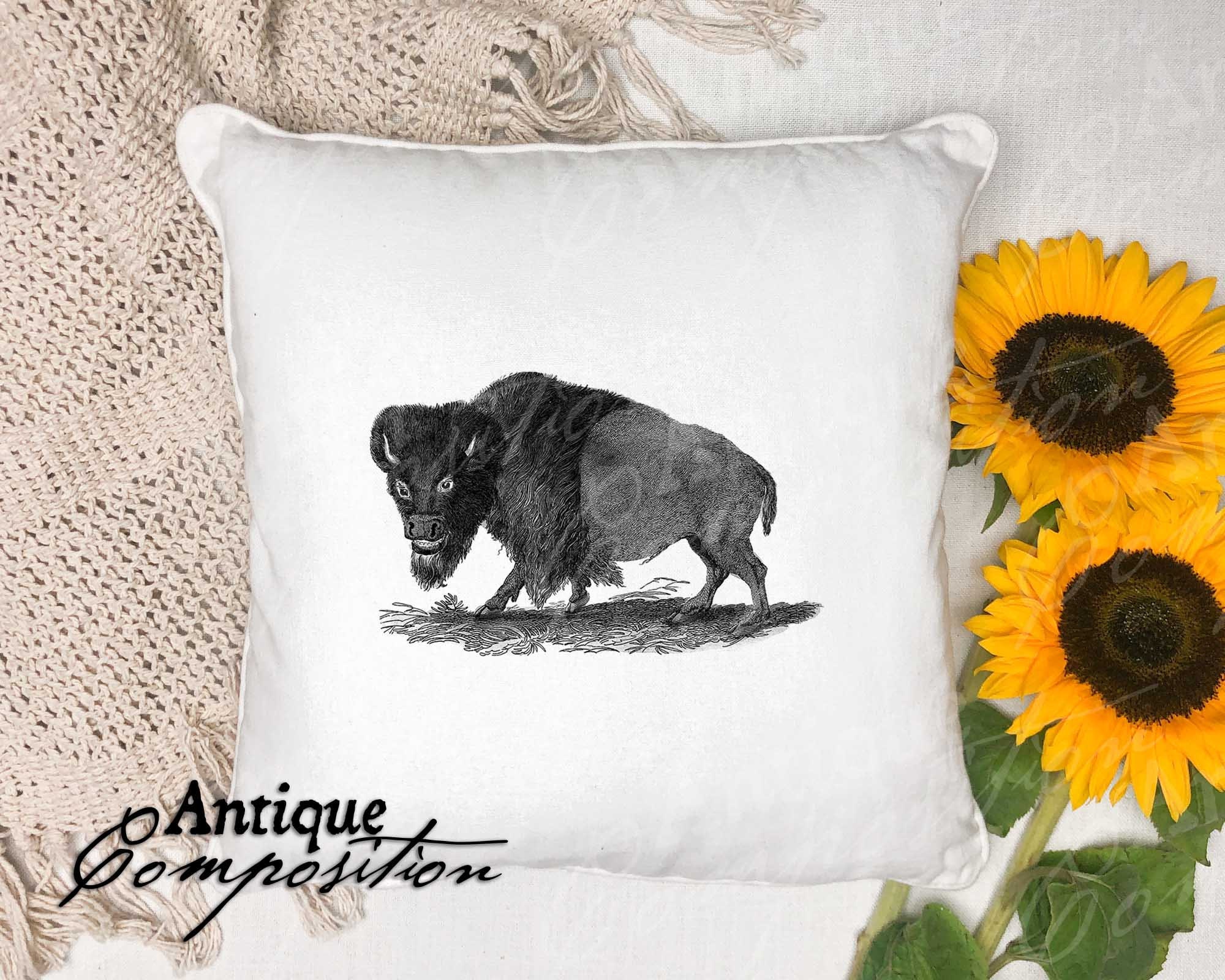 Bison Clip Art Vintage Bison Printable Smiling Bison - Etsy