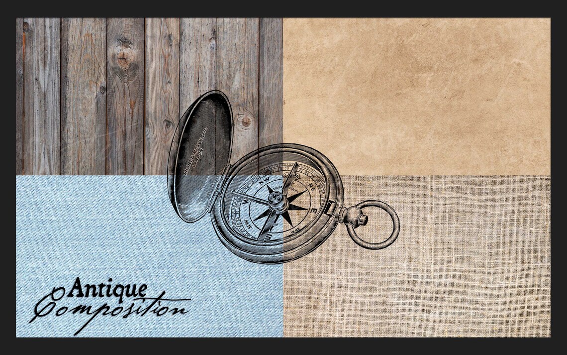 Vintage Compass Clip Art Compass Printable Navigation Sublimation ...