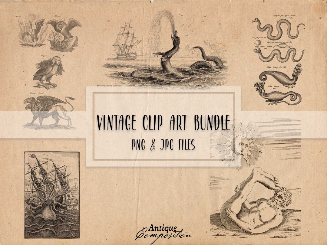 Cryptid Clip Art Bundle - Vintage Cryptid Printable - Cryptidcore ...
