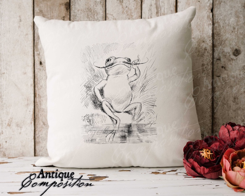 Frog Clip Art - Vintage Frog Printable - Frog Moustache Sublimation ...