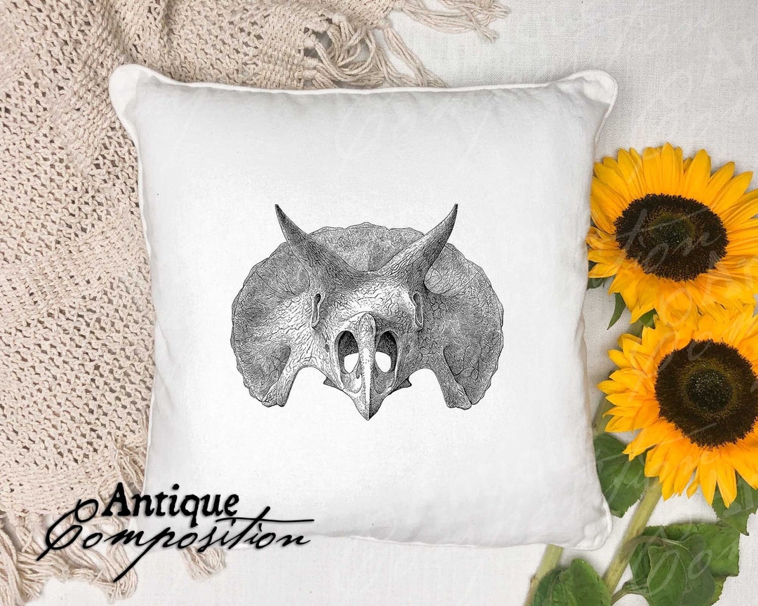 Triceratops Clip Art - Vintage Dinosaur Printable - Triceratops Skull ...