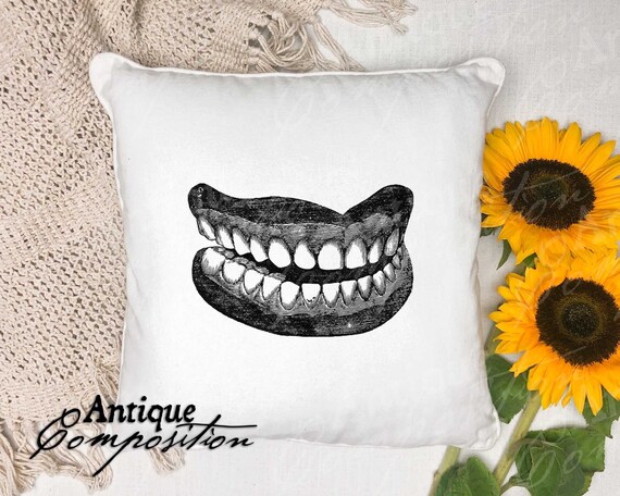 Teeth Clip Art Vintage Mouth Printable Teeth and Gums | Etsy