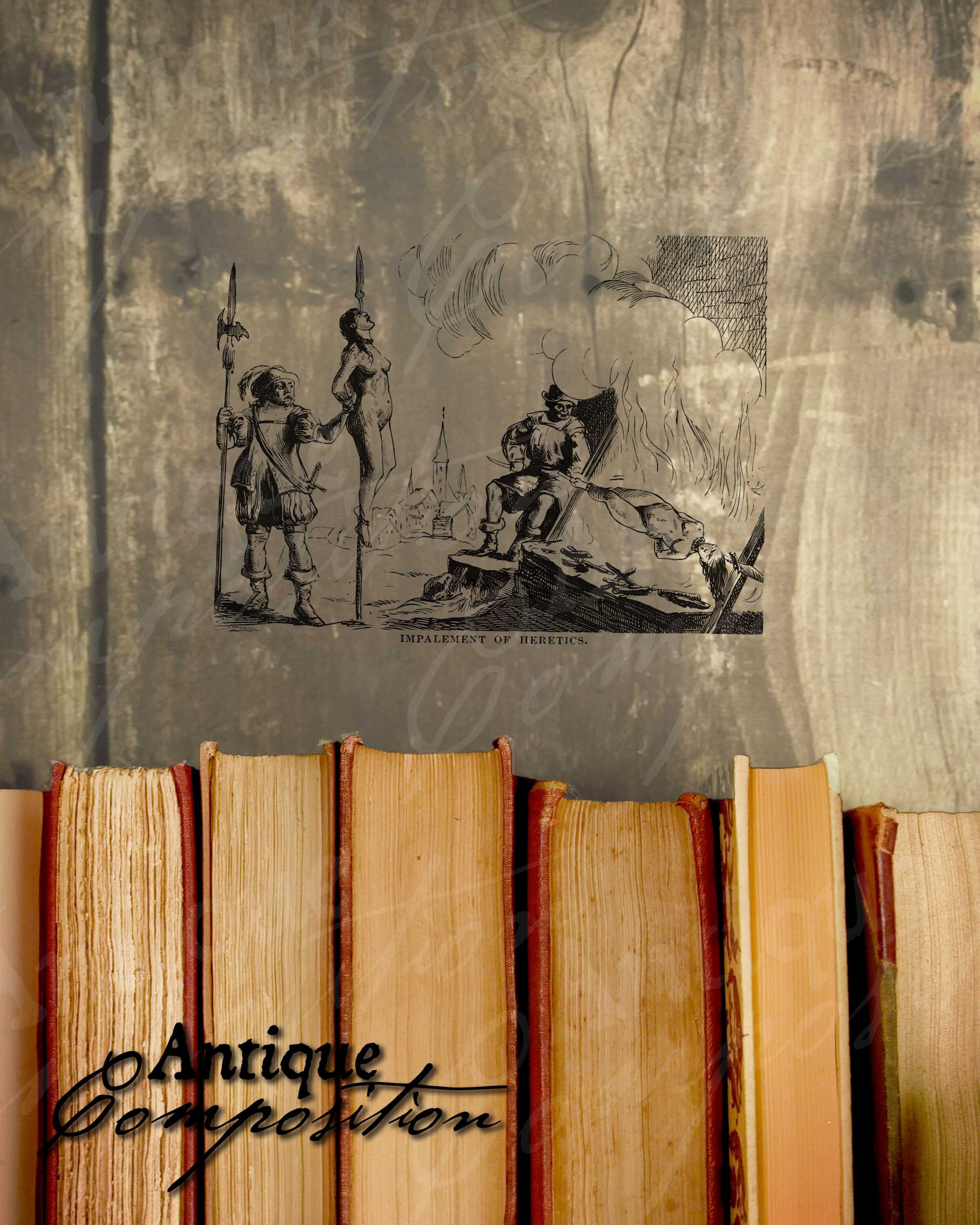 Impalement Clip Art Vintage Torture Printable Horror Sublimation ...