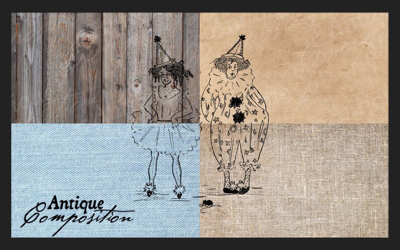 Clown Clip Art Vintage Clown Printable Clown Children Sublimation ...