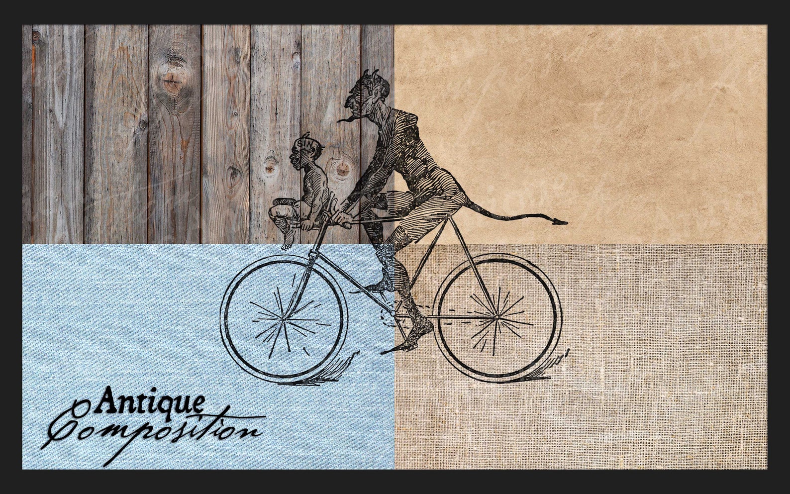 Devil Clip Art - Vintage Devil Riding Bike Printable - Spooky ...