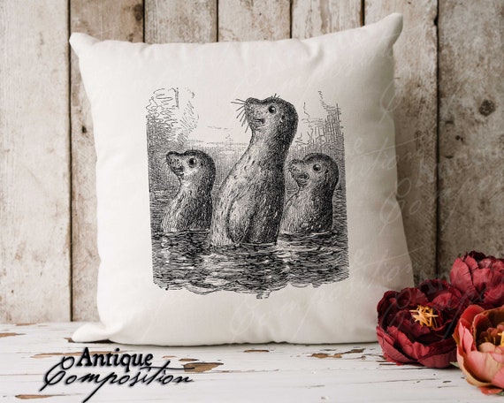 Seals Clip Art Vintage Ocean Printable Three Seals - Etsy