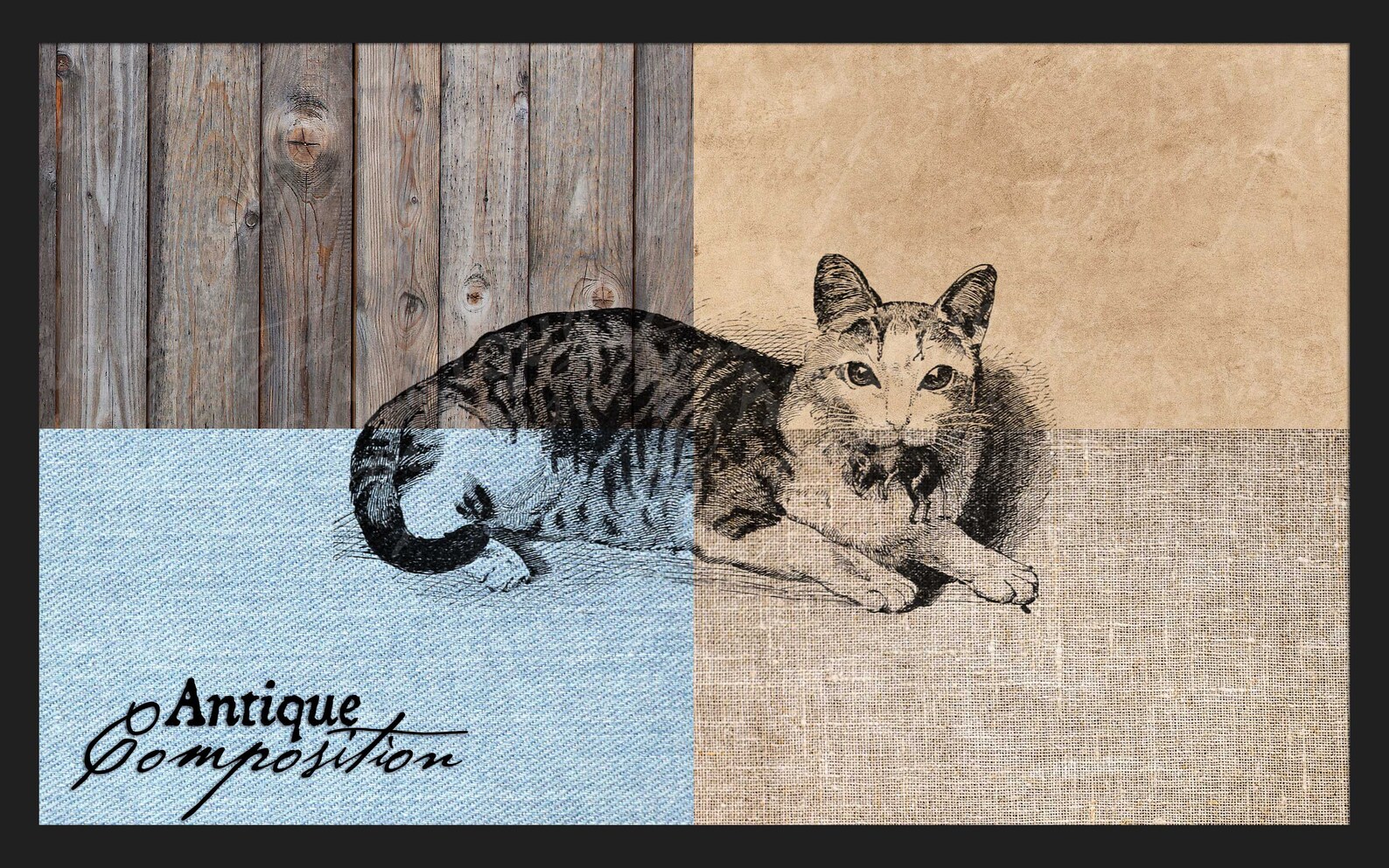 Cat Clip Art Vintage Cat Printable Cat With Mouse | Etsy