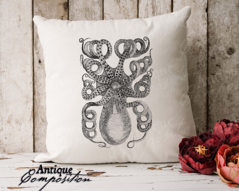 Octopus Clip Art Vintage Octopus Printable Octopus - Etsy