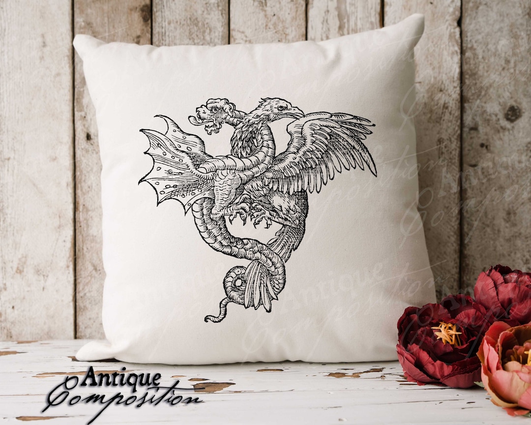 Phoenix Clip Art - Vintage Cryptid Printable - Dragon and Phoenix ...
