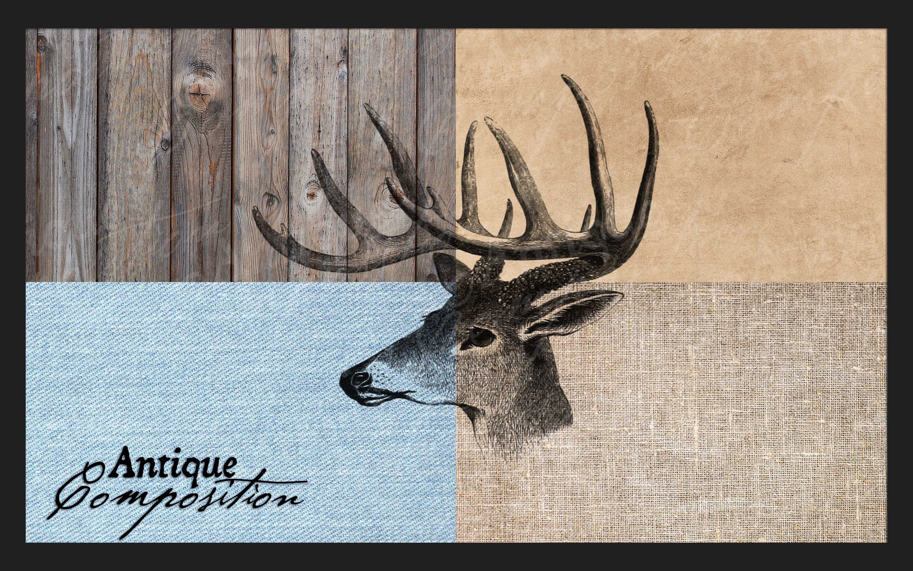 Deer Clip Art - Vintage Animal Printable - Deer Head Sublimation ...