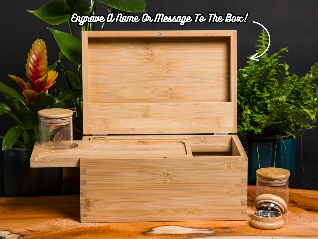 Personalised Custom Rolling Stash Box Kit, Real Wood Engraving ...