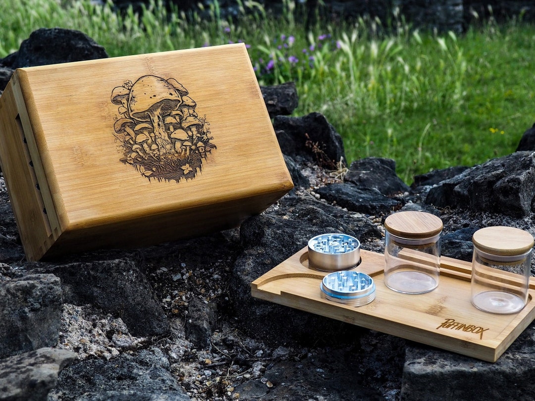 XXL Custom Rolling Stash Box Kit Real Wood Engraving - Etsy