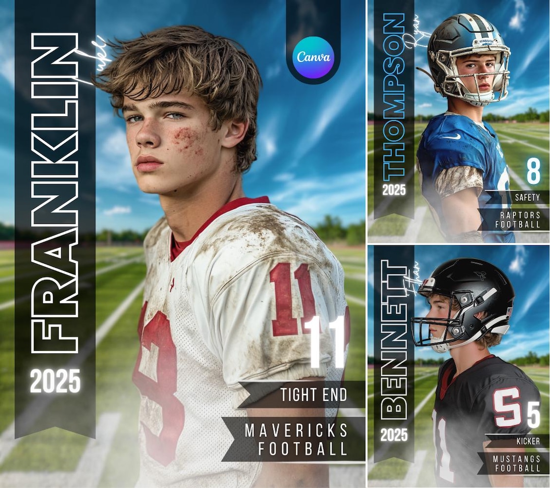 Editable Football Poster Canva Template, Football Backdrops, Football ...