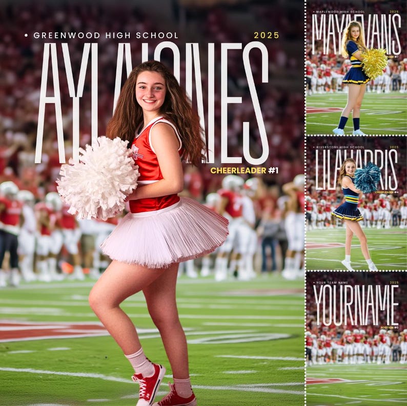 Editable Cheerleader Canva Poster, Cheerleader Background, Cheerleader ...