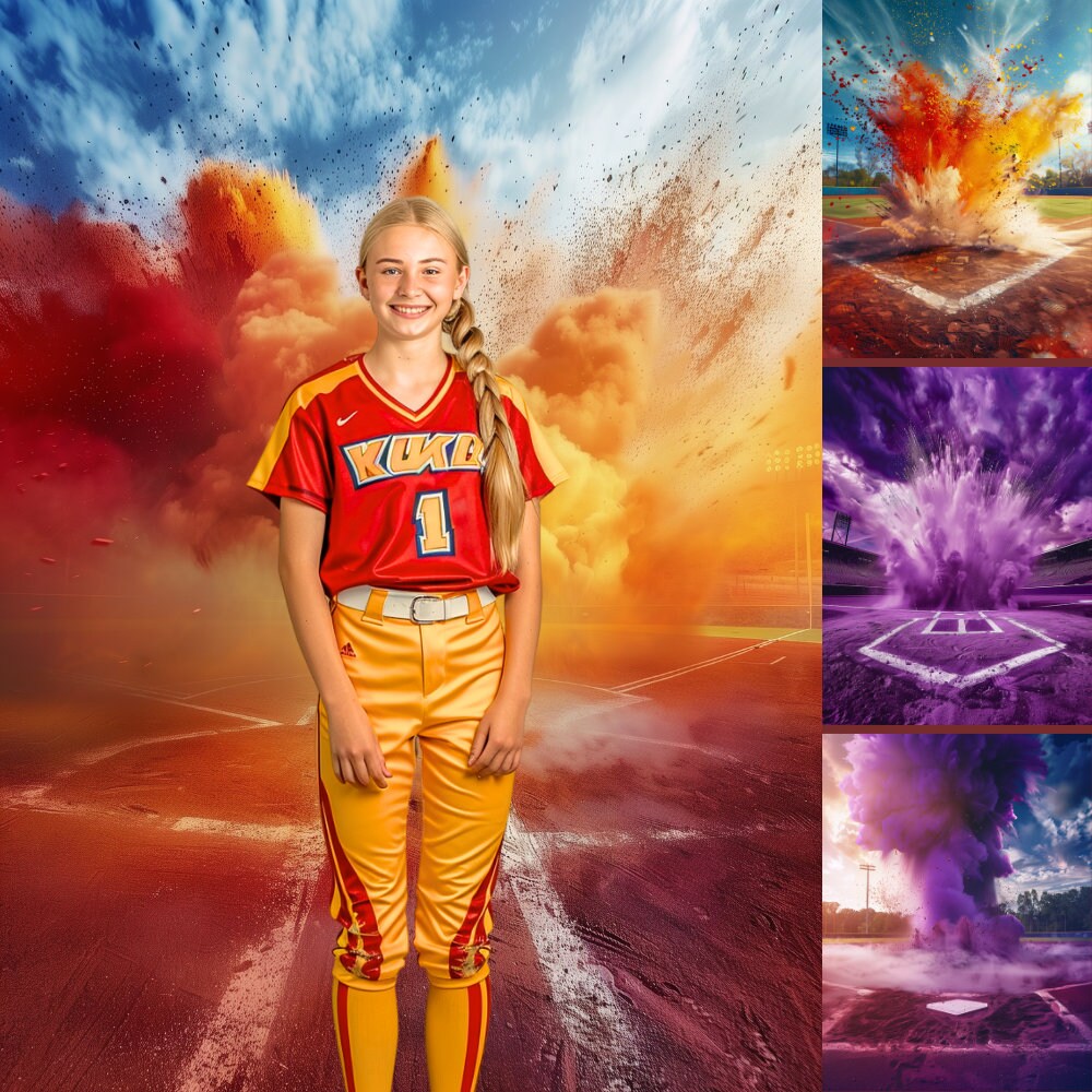 16 Softball Color Explosion Background , Baseball Color Explosion ...