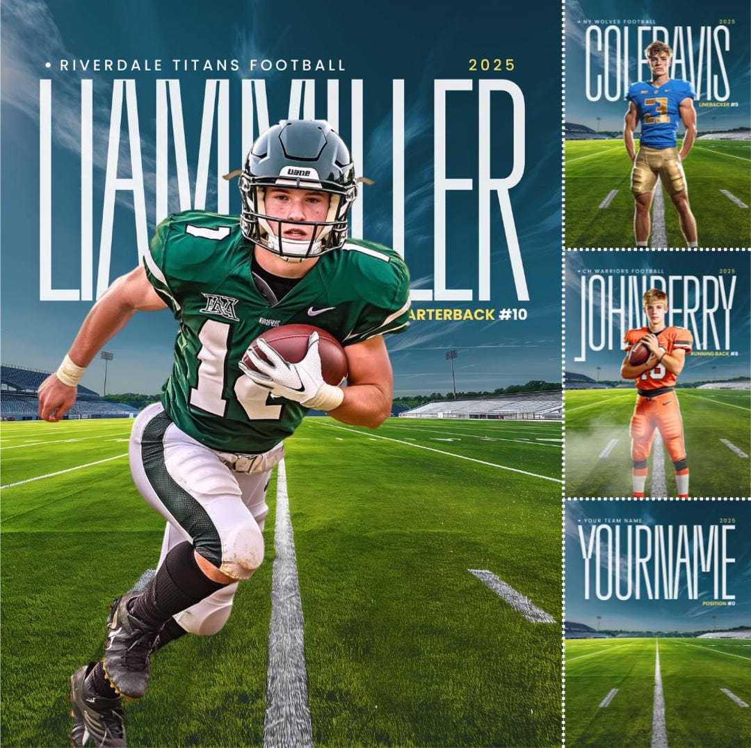 Editable Football Canva Poster, Canva Template, Football Background ...