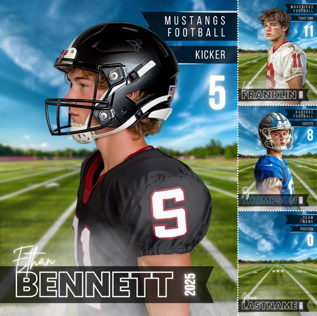 Editable Football Poster Canva Template, Football Backdrops, Football ...