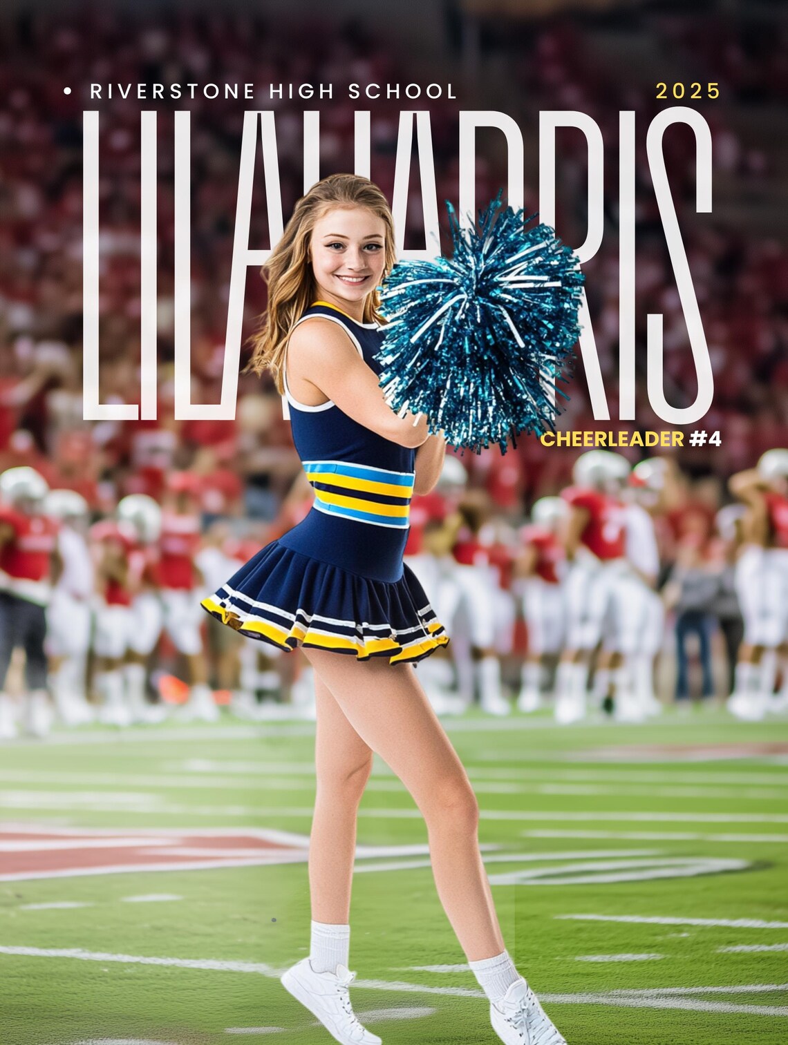 Editable Cheerleader Canva Poster, Cheerleader Background, Cheerleader ...