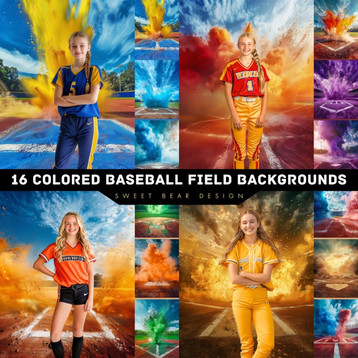 16 Softball Color Explosion Background , Baseball Color Explosion ...