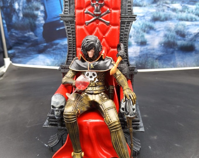 Captain Harlock Action Figure Statue With Galaxy Space Throne - Etsy