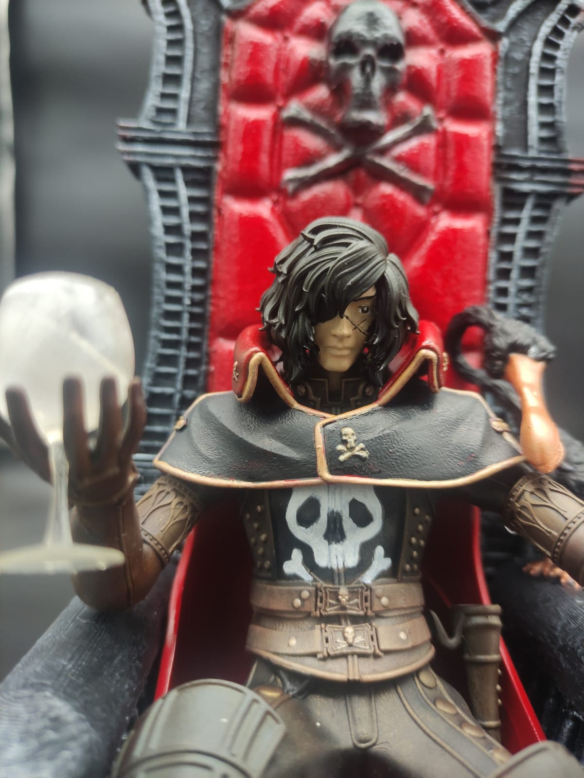 Captain Harlock Action Figure Statue With Galaxy Space Throne - Etsy