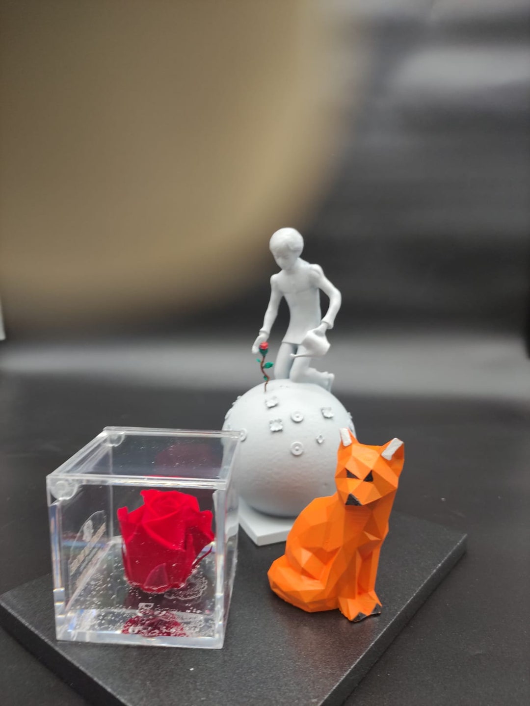 Little Prince Statue With Stabilized Rose, Eternal, Original Statue ...