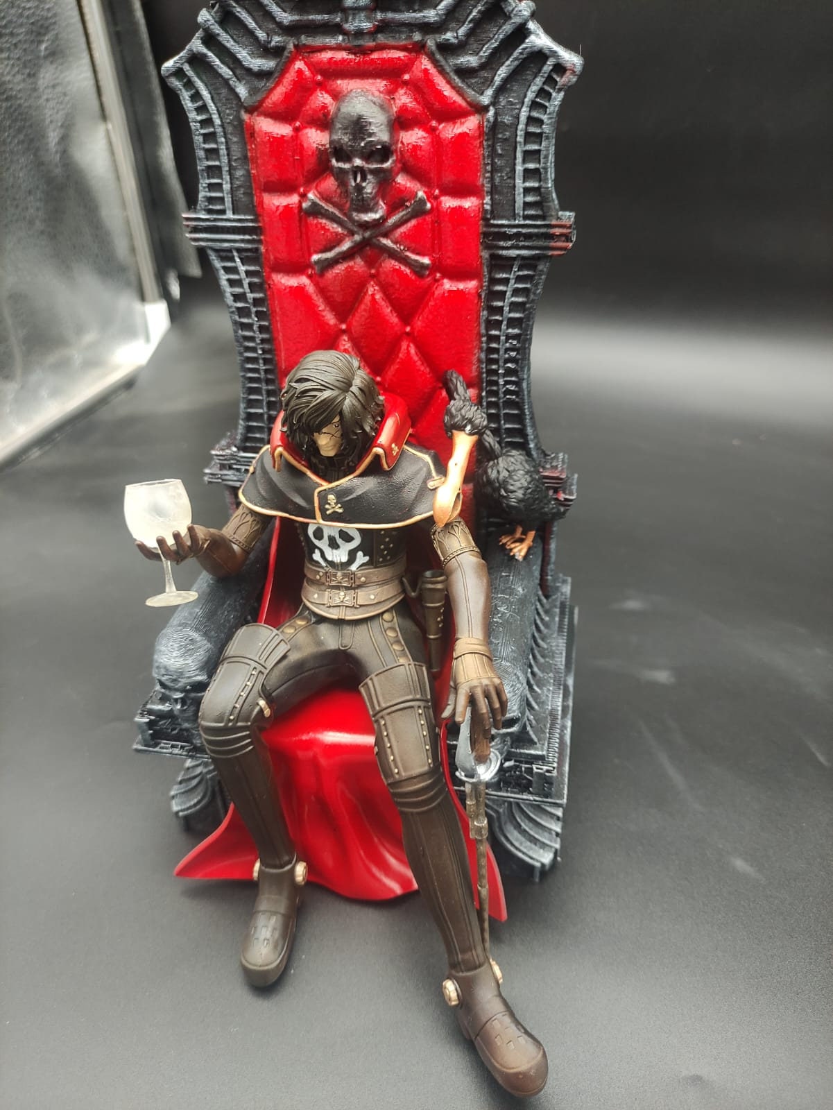 Captain Harlock Action Figure Statue With Galaxy Space Throne - Etsy