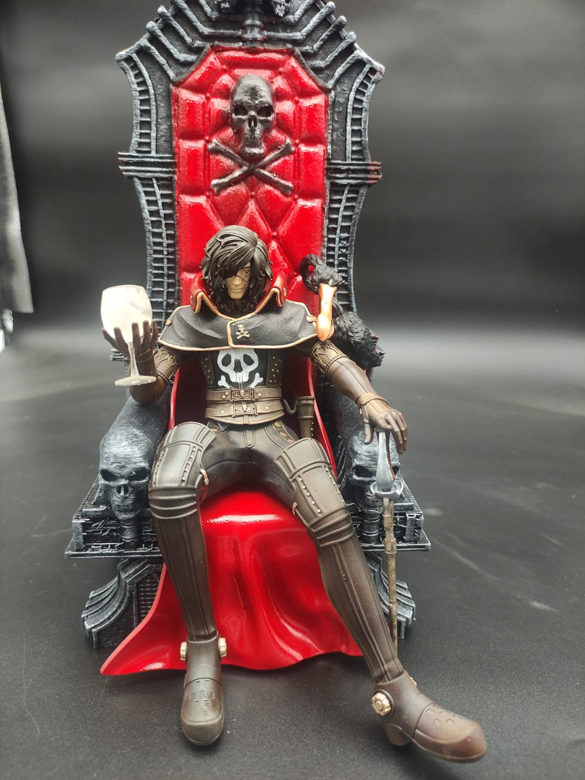 Captain Harlock Action Figure Statue With Galaxy Space Throne - Etsy