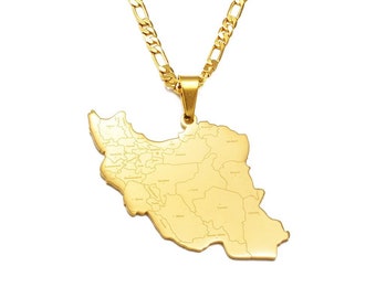 Iran Map Necklace - Etsy