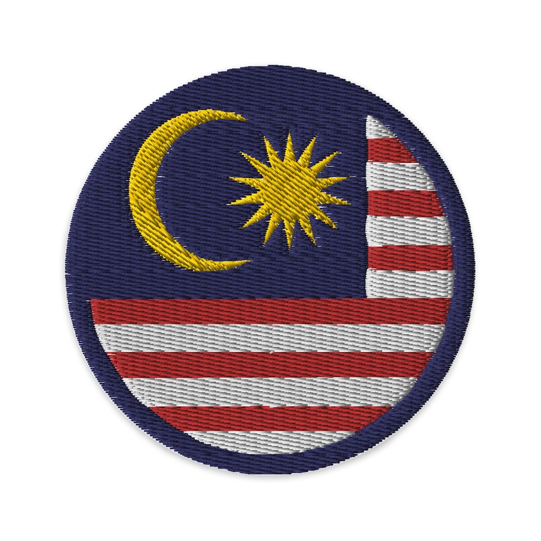 Malaysia Flag Patch Embroidered Iron-on or Sew-on DIY Applique for Vest, Backpack, Clothing ...