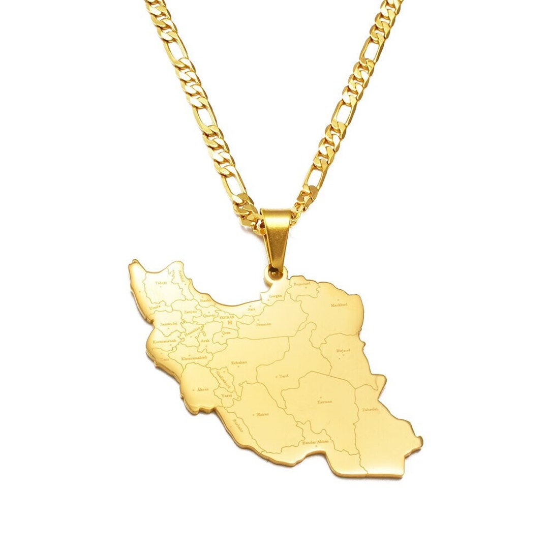 Iran Map Necklace - Etsy
