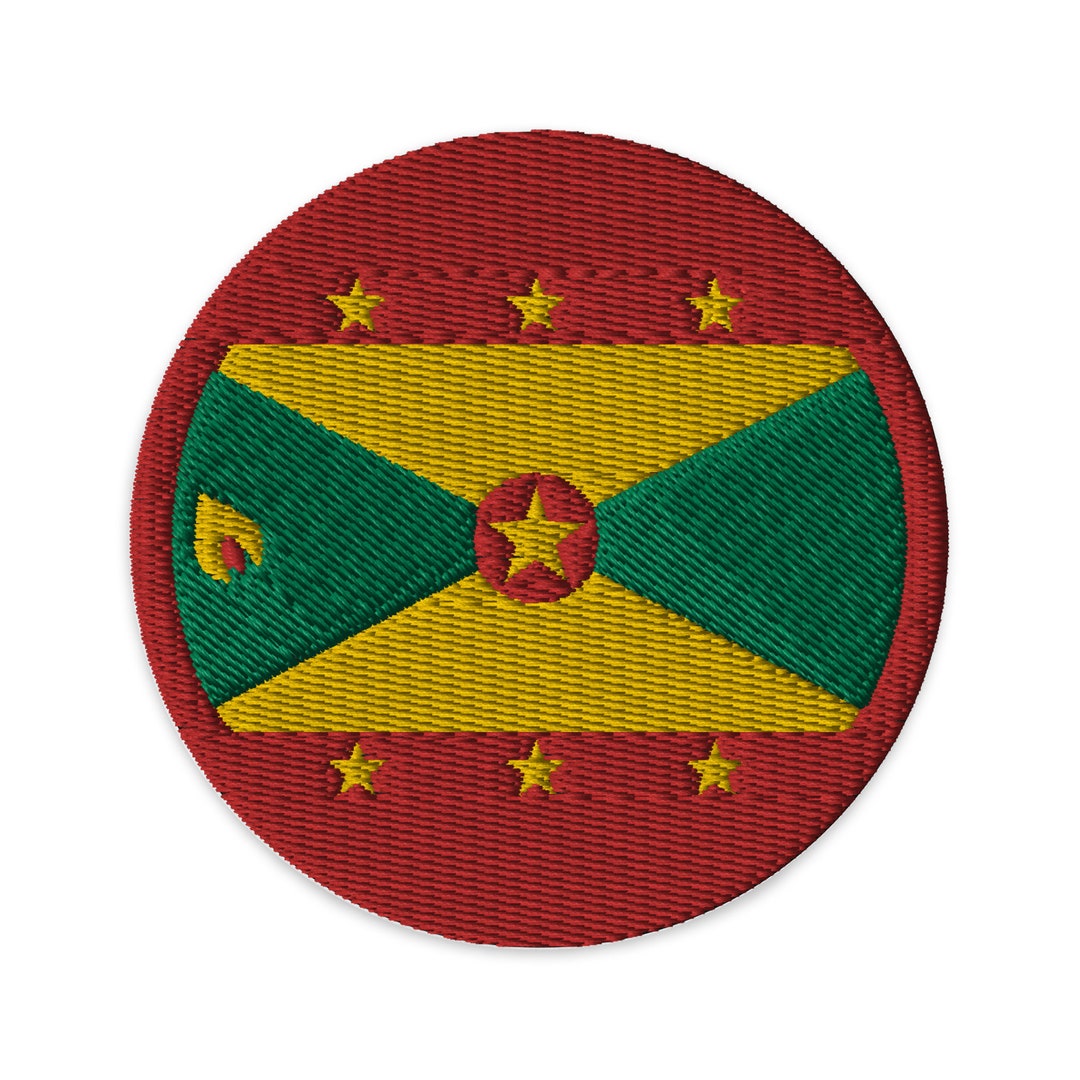 Grenada Flag Patch Embroidered Iron-on or Sew-on DIY Applique for Vest, Backpack, Clothing Badge ...