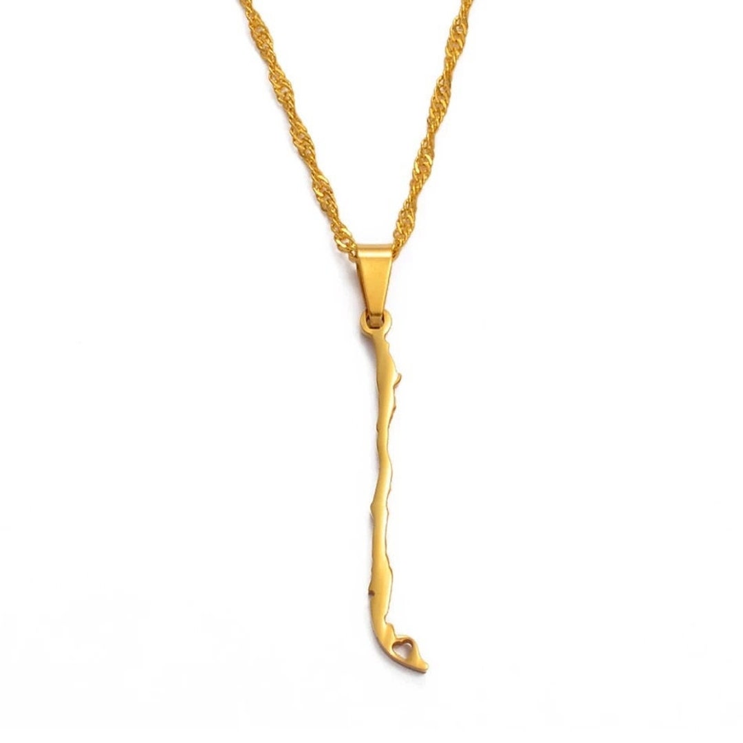 Chile Map Necklace - Etsy