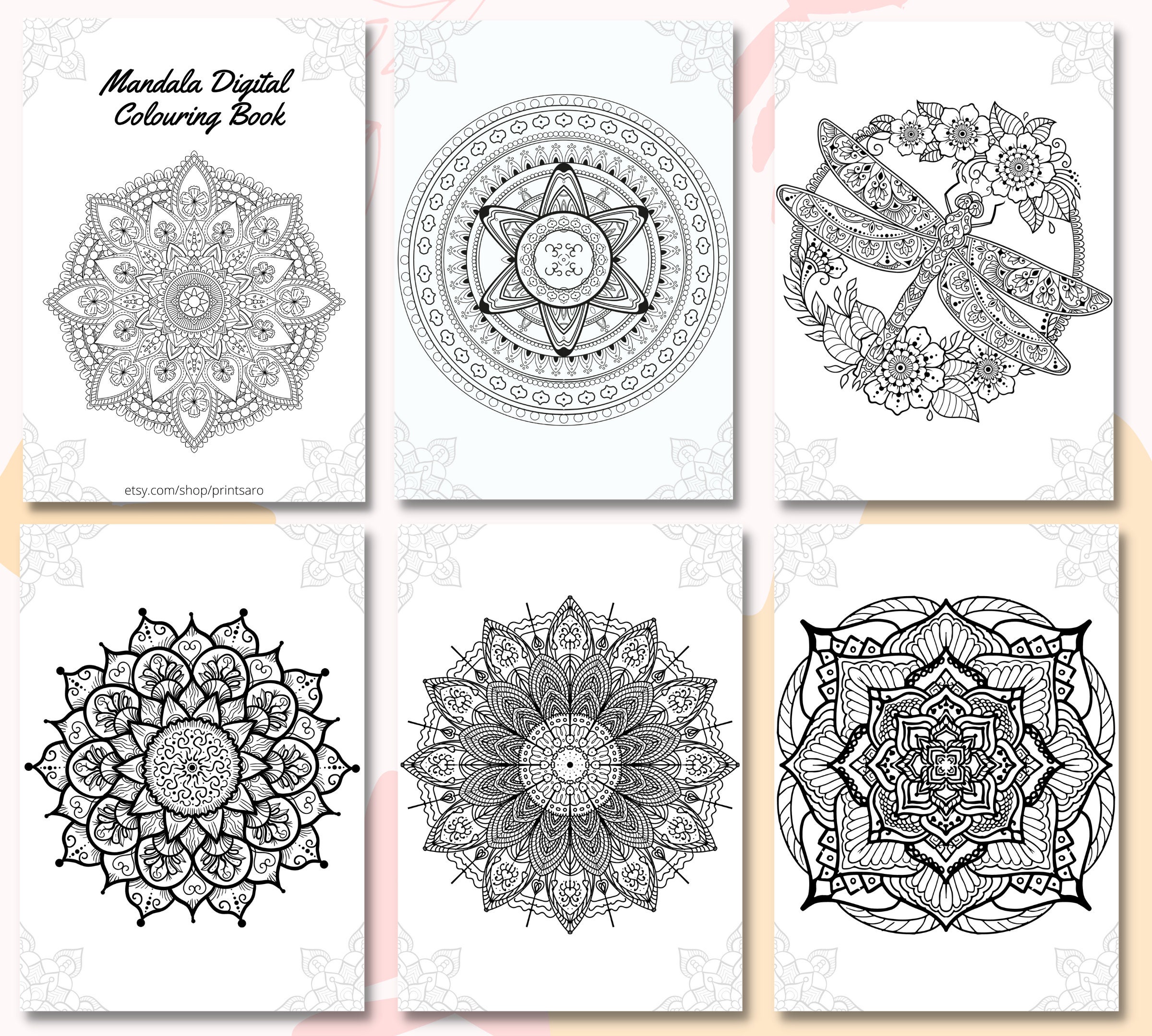Mandala Digital Colouring Book | Mandala Colouring Pages | Colouring ...