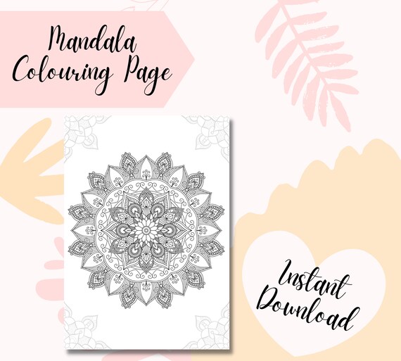 Mandala Digital Colouring Page Mandala Colouring Page | Etsy