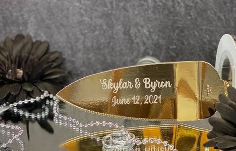 Personalized Simple Elegance Smooth Metallic Gold Server & | Etsy