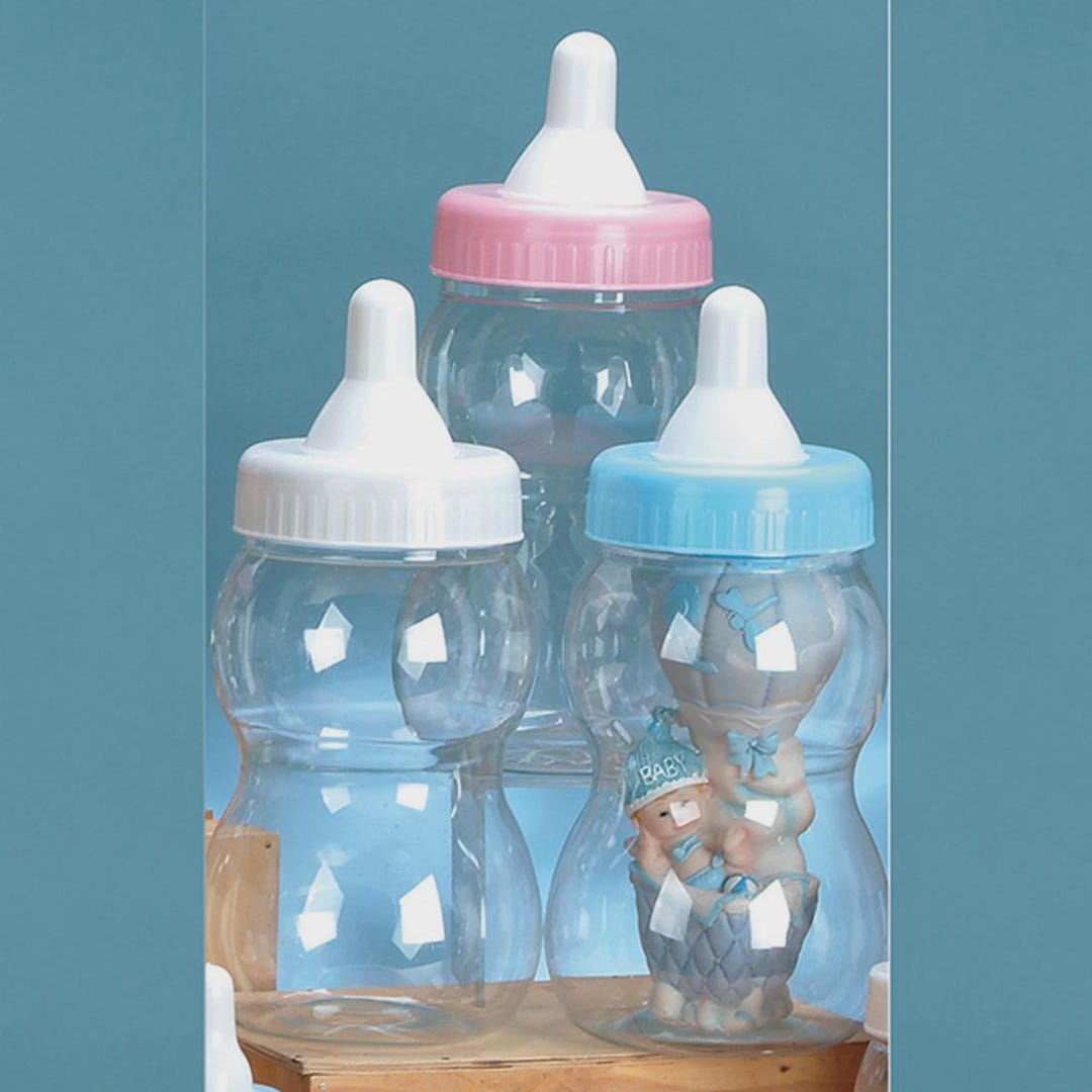 1 JUMBO 13" Tall Fillable Baby Shower Party Prop BOTTLE BANK Pink, Blue ...