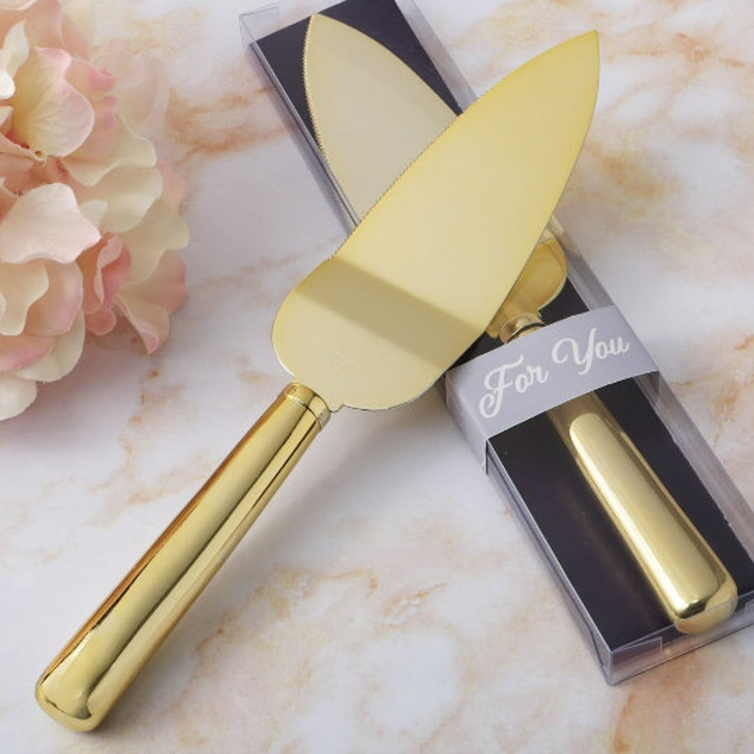 Personalized Engraved Exquisite Gold Cake Server for Wedding ...