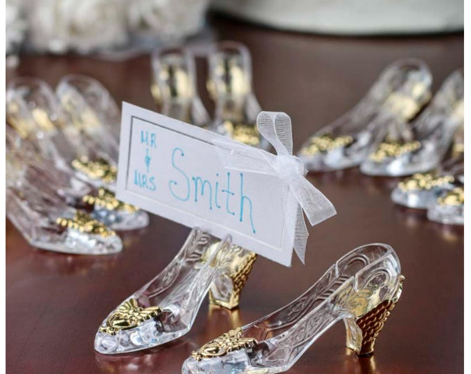Pkg 24 Clear & Gold Plastic Cinderella Slipper Shoe Princess - Etsy