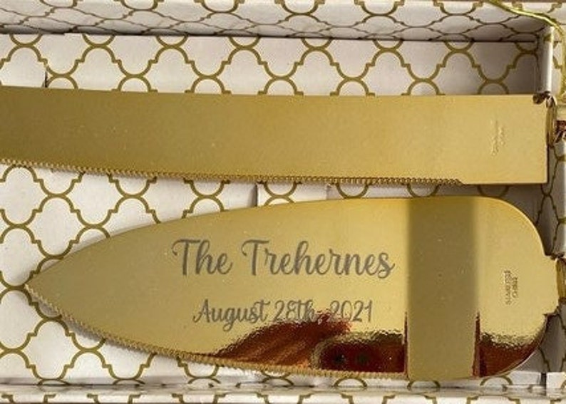 Personalized Simple Elegance Smooth Metallic Gold Server & | Etsy