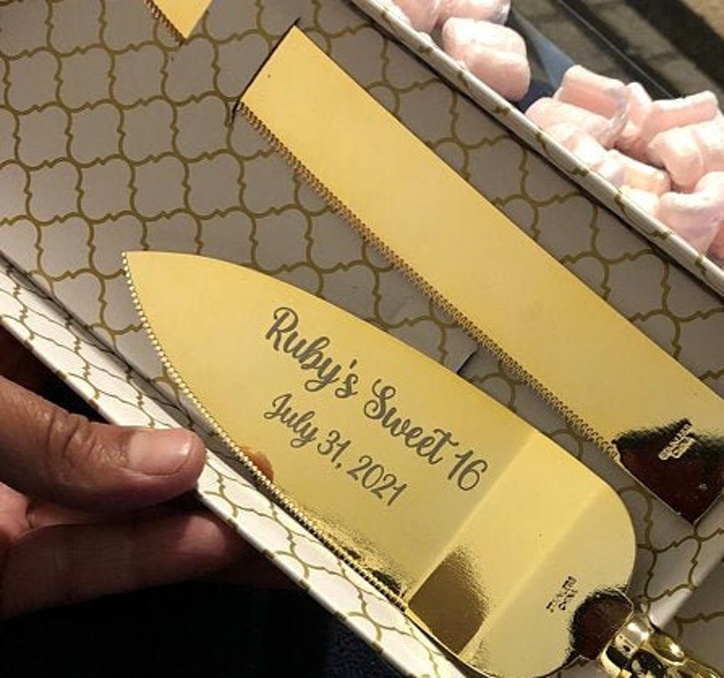 Personalized Simple Elegance Smooth Metallic Gold Server & | Etsy