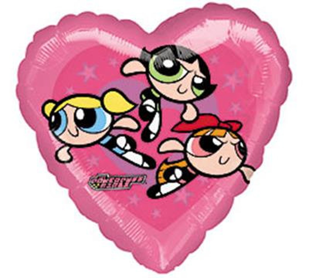 2 18 Heart Shape Mylar Balloon Powder Puff Girls Design Double Sided - Etsy