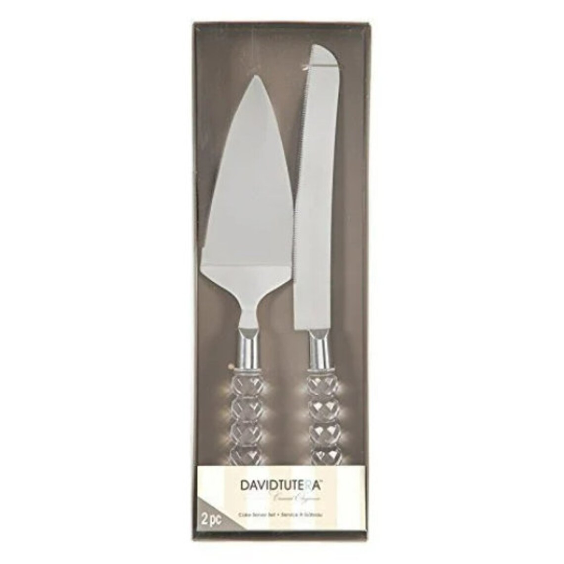 Faceted Crystalline Crystal Handle Cake Knife & Server Set - Available ...